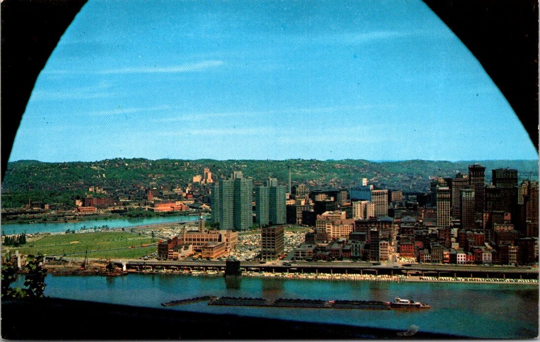 1950s Panoramic View of Downtown Pittsburgh Pennsylvania Vintage ...