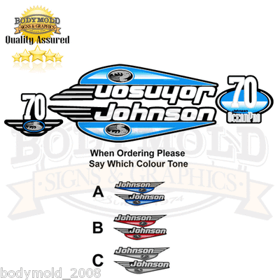 Johnson 70hp OceanPro Decals | eBay