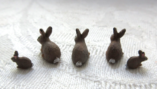 1:12 Dollhouse Miniature Barbara Meyer Mini-Gems Artisan Cute 5 Rabbit ...