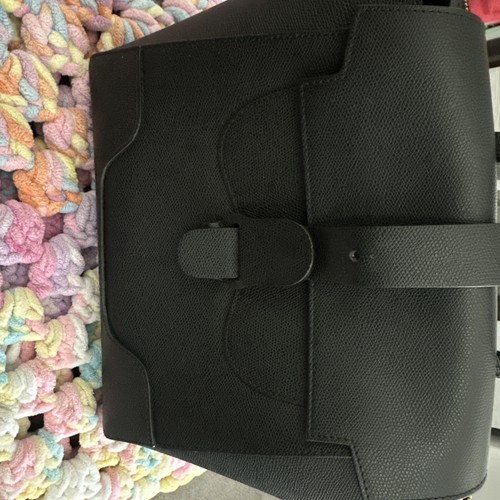 Senreve Maestra Bag (Midi-Size) Pebbled Black Leather Made In Italy ...