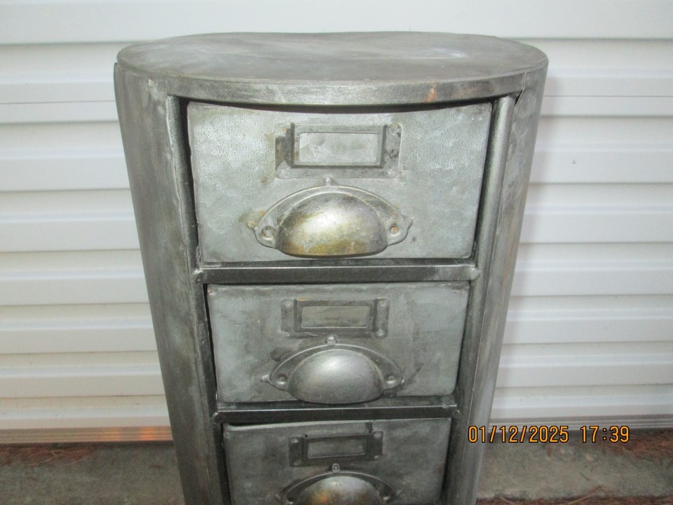 Vntg ? Metal Industrial Small Parts / Crafts 6 Drawer Storage Organizer ...