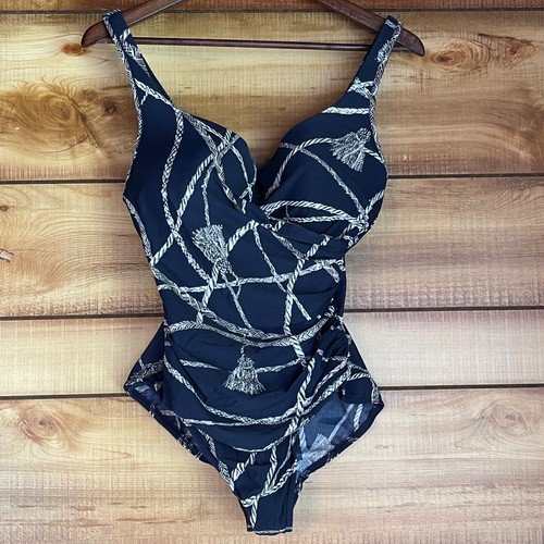 Miraclesuit Escape 12 Blue Thoroughbred One-Piece Slimming Underwire ...