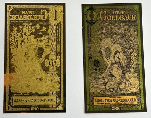 1 Utah Goldback 24K Aurum Gold Foil Note .999 Fine Gold | eBay
