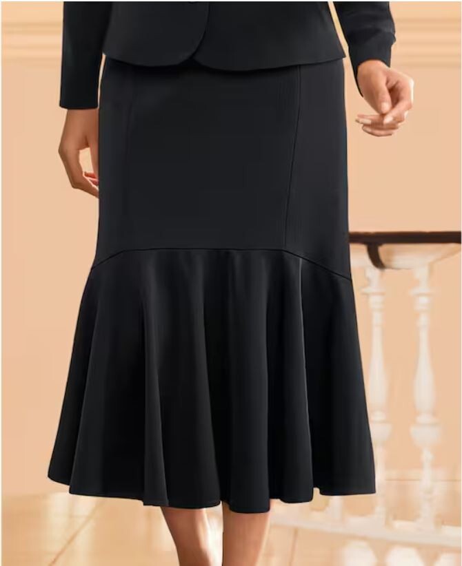 16W PLUS Midnight Velvet Jasmine Black Formal Church Party Dinner Skirt ...