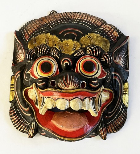 BALI BALINESE INDONESIAN FOLK ART HAND CARVED DEMON DEVIL WALL ART ...