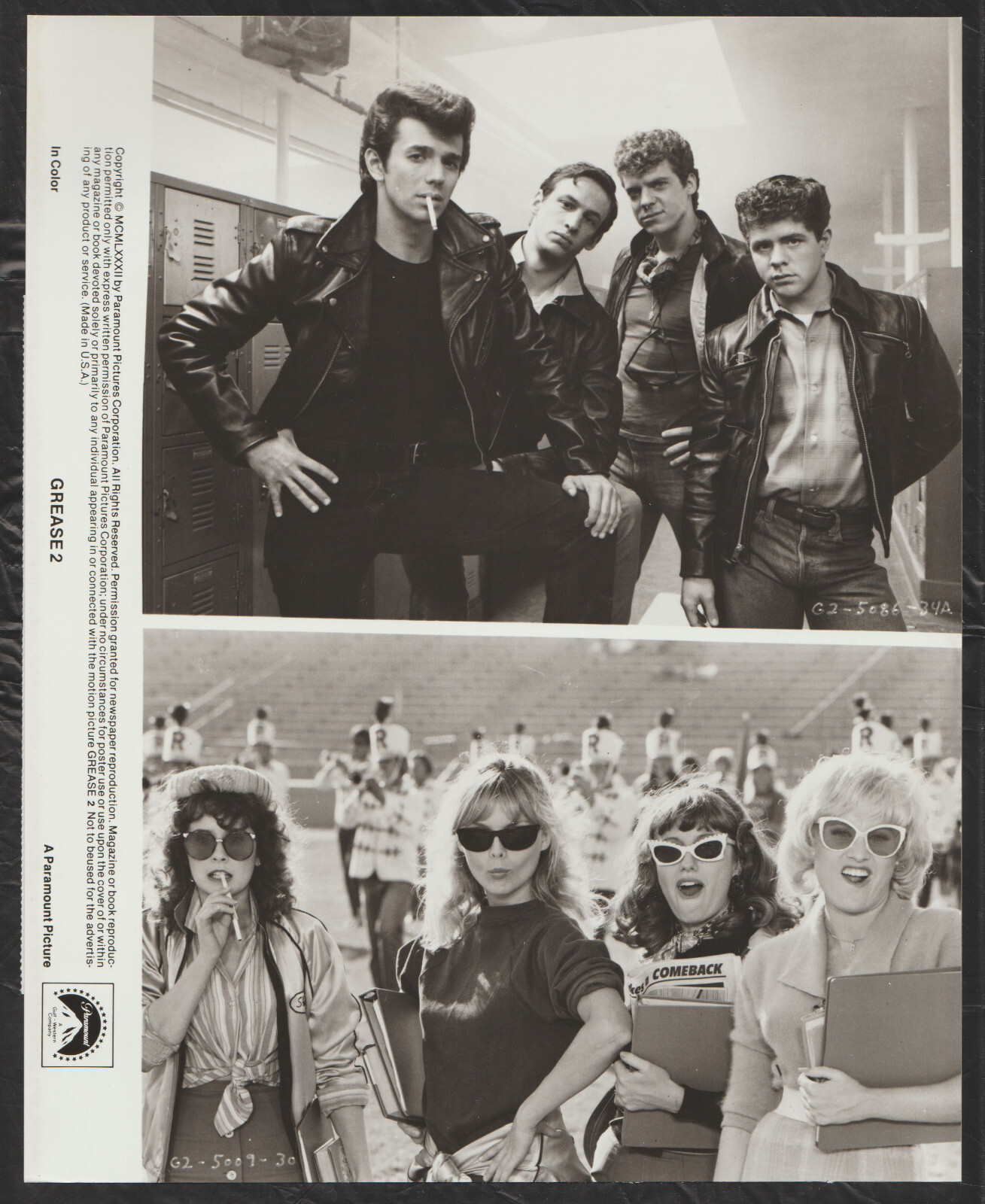 Grease 2 ’82 ADRIAN ZMED PETER FRECHETTE MAUREEN TEEFY ALISON PRICE ...