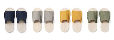 MUJI Cotton Room Sandals Open front Select Size & Color From Japan New ...