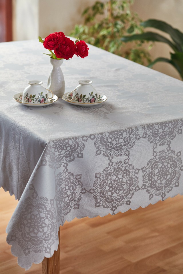 Damask Floral Jacquard Tablecloth in Various Colours, Shapes & Sizes | eBay