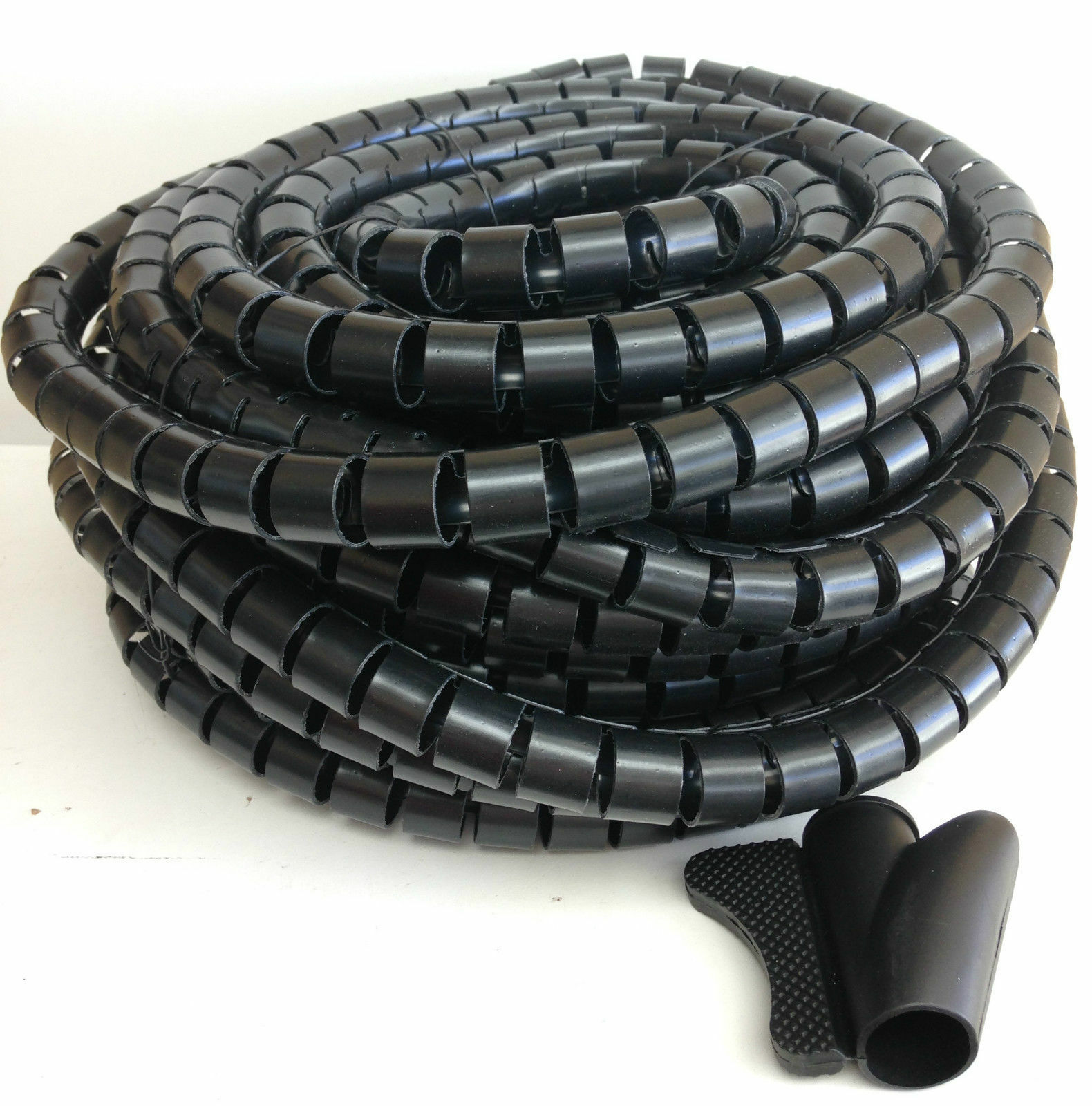 CABAC EW20BK Black Easy Wrap 20mm x 20m Spiral Wrap Cable Management ...