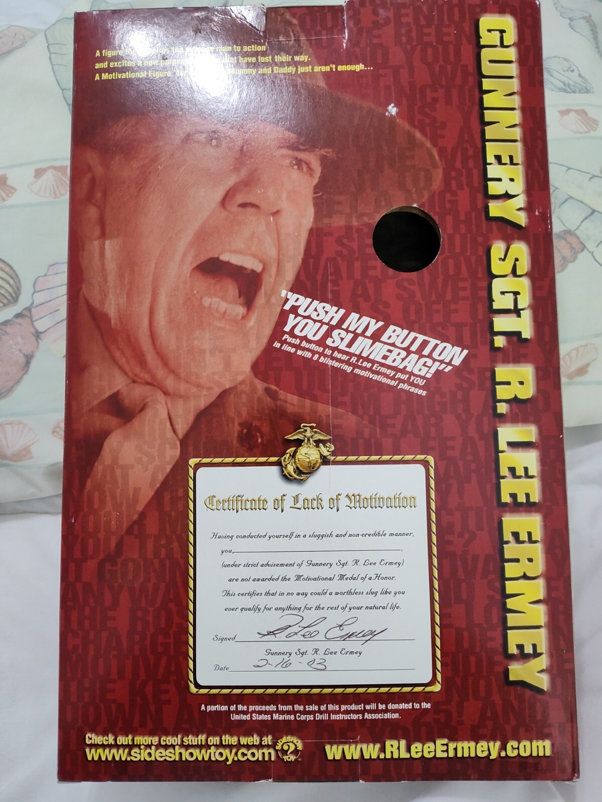 Sideshow Toys Talking Gunney SGT. R. Lee Ermey 12” Motivational Figure ...