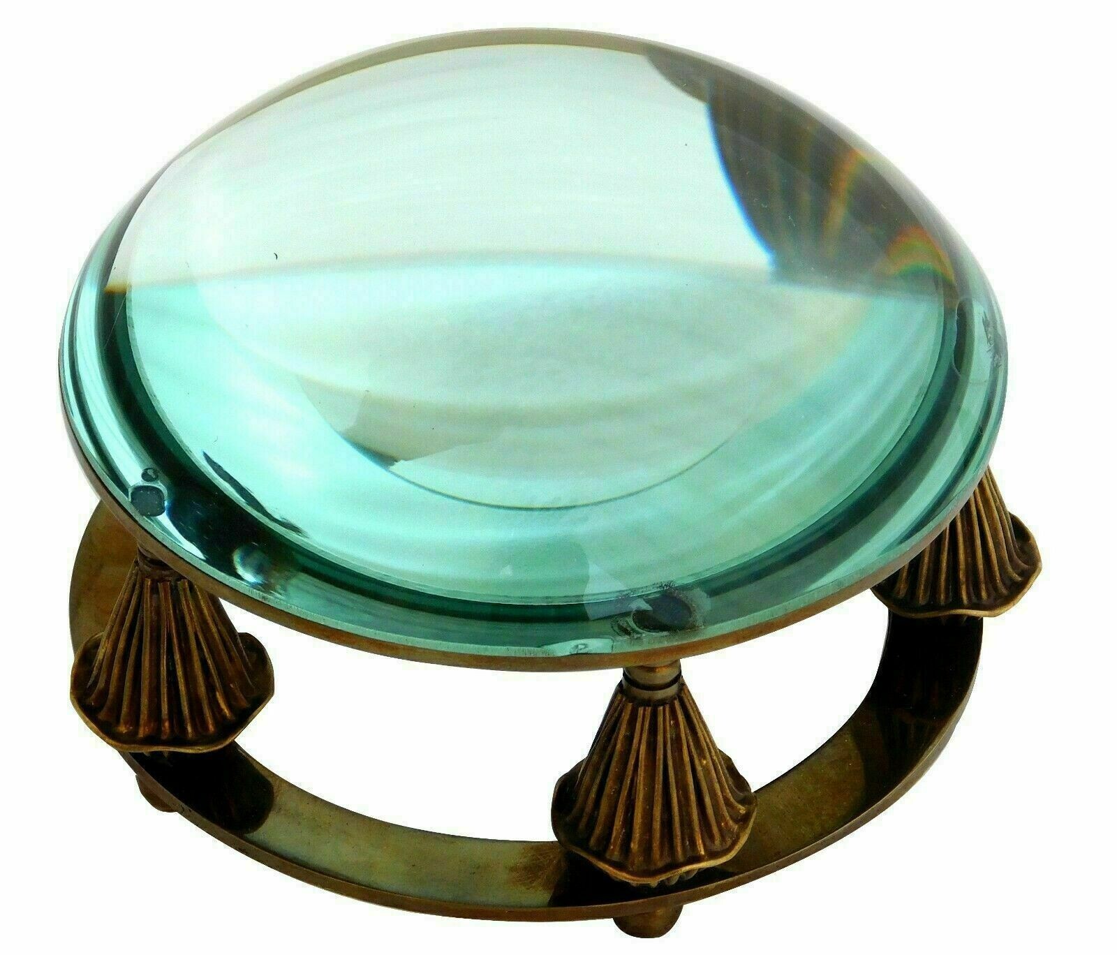 Marine Navigation 4" Brass Paperweight Magnifying Glass Desk office ...