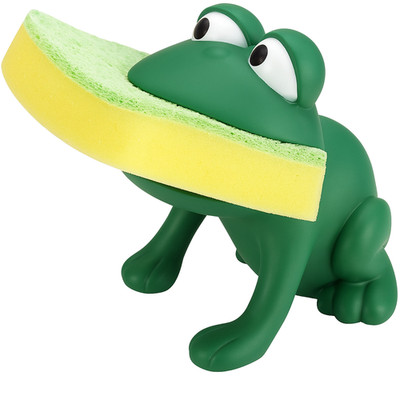 Frog Sponge Holder with Dual-Sided Sponge – Fun Kitchen Sink Organizer ...