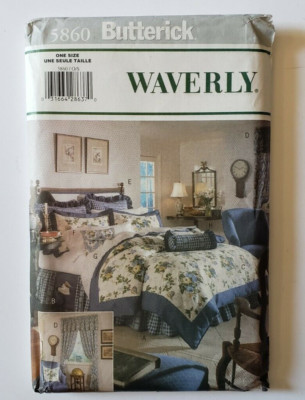 Butterick 5860 Waverly Dust Ruffle Duvet Cover Sewing Pattern Twin to ...