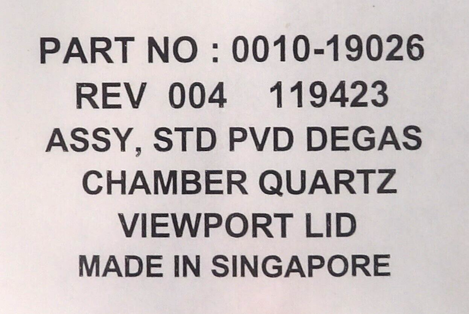 AMAT Applied Materials 0010-19026 STD PVD Degas Chamber Quartz ...