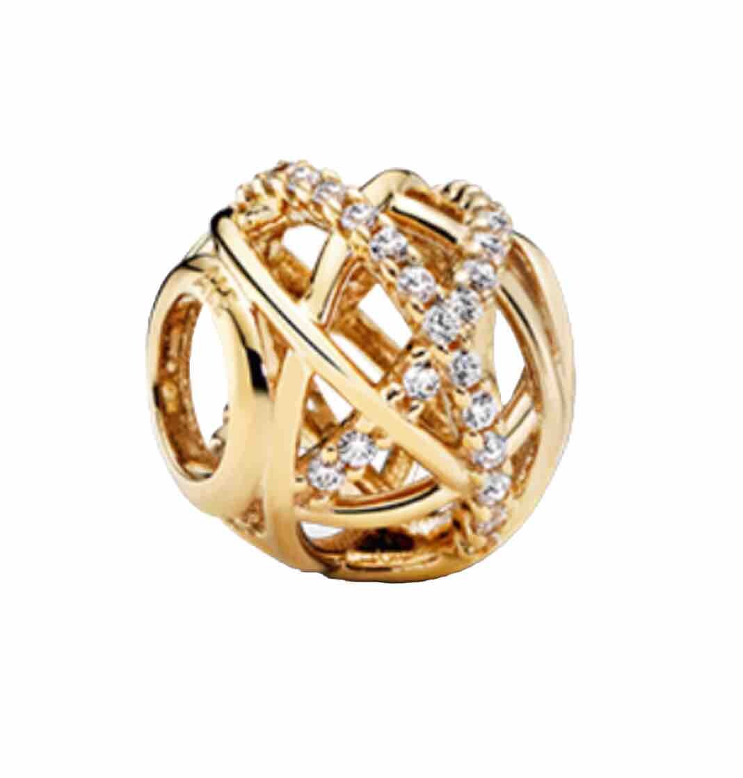 Authentic PANDORA Charm 14k Gold Galaxy With Clear CZ 750827CZ for sale ...