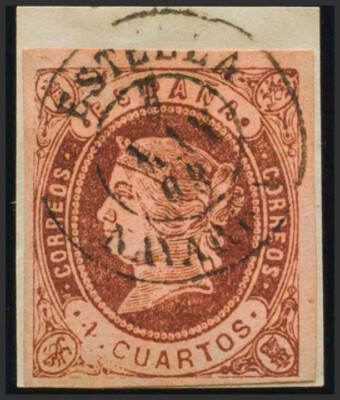 Navarra. Philately. Fragment 58. 1862. 4 Cents Brown, Cover Fragment ...