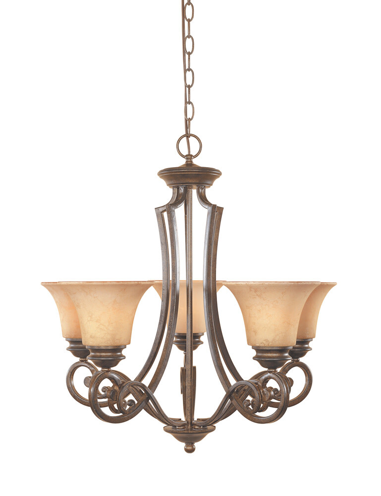 Designers Fountain 81885 Five Light Up Lighting Chandelier - Forged ...