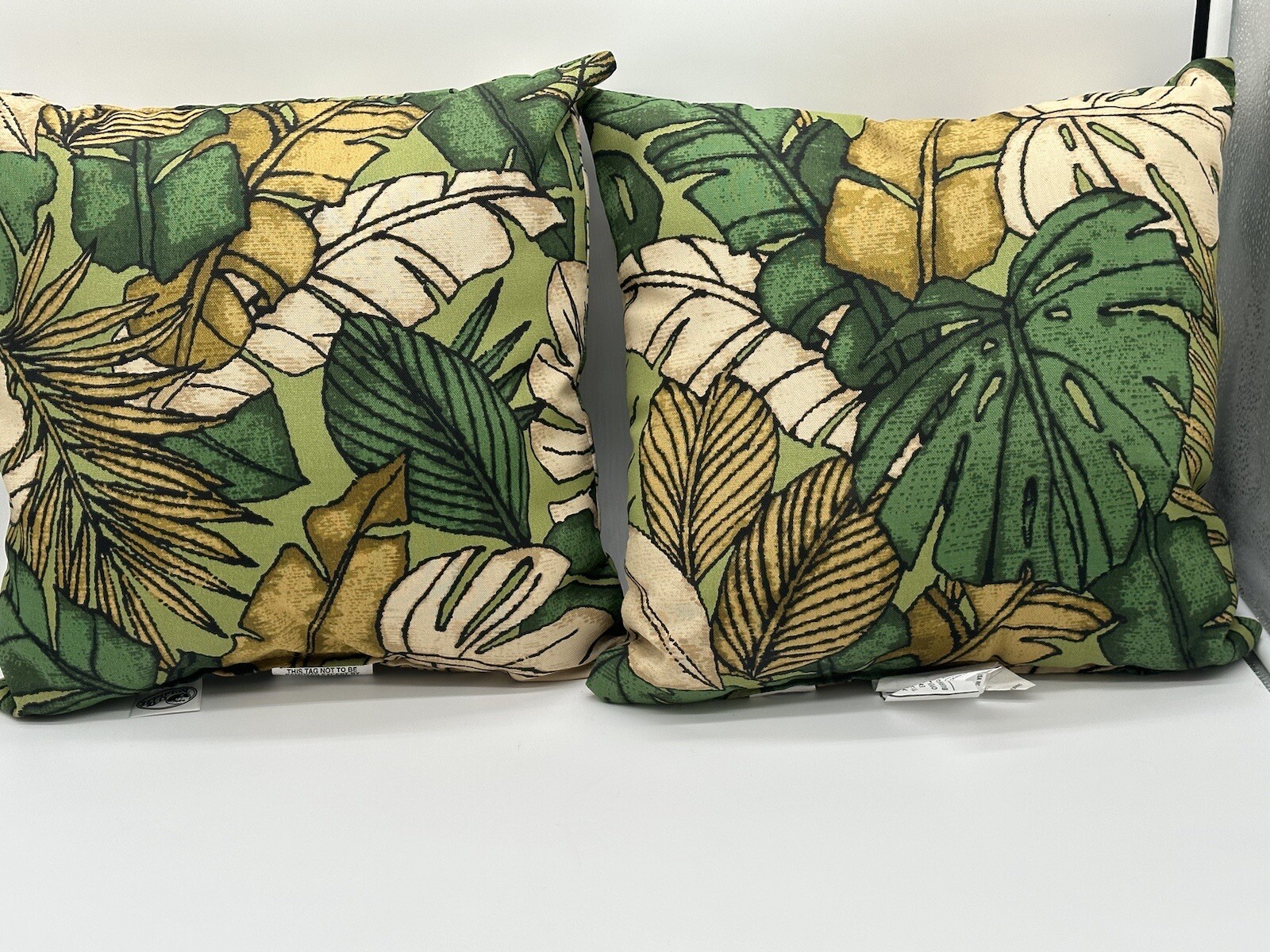 Set Of 2 Hampton Bay Palm Leaves Tropical Beach Pillows 12”X12” | eBay