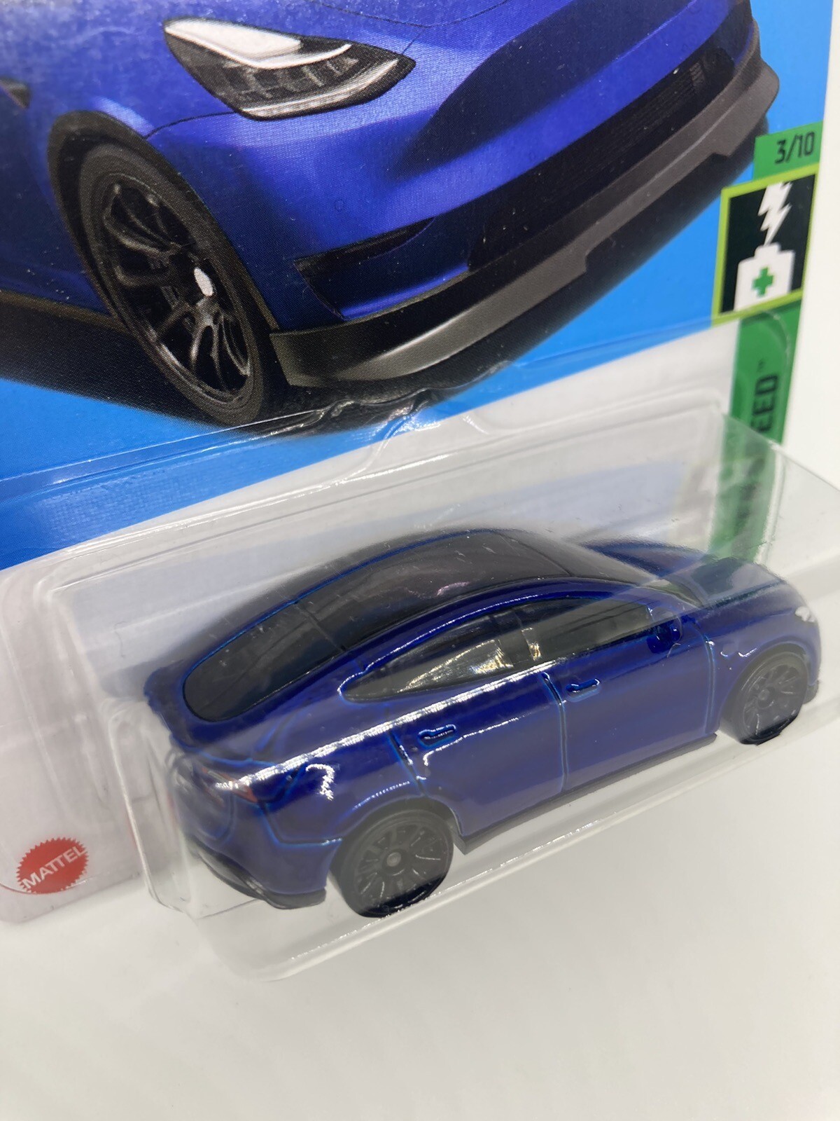 HOT WHEELS TESLA MODEL Y BLUE HW GREEN SPEED | eBay