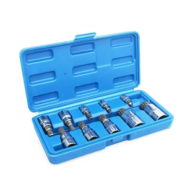 10pc XZN 12 Point MM Triple Square Spline Bit Socket Set Tamper Proof | eBay