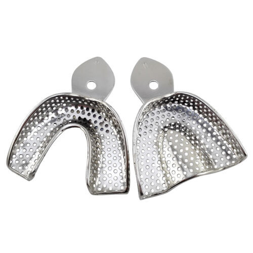 Dental Stainless Steel Autoclavable Metal Impression Trays S/M/L Upper ...