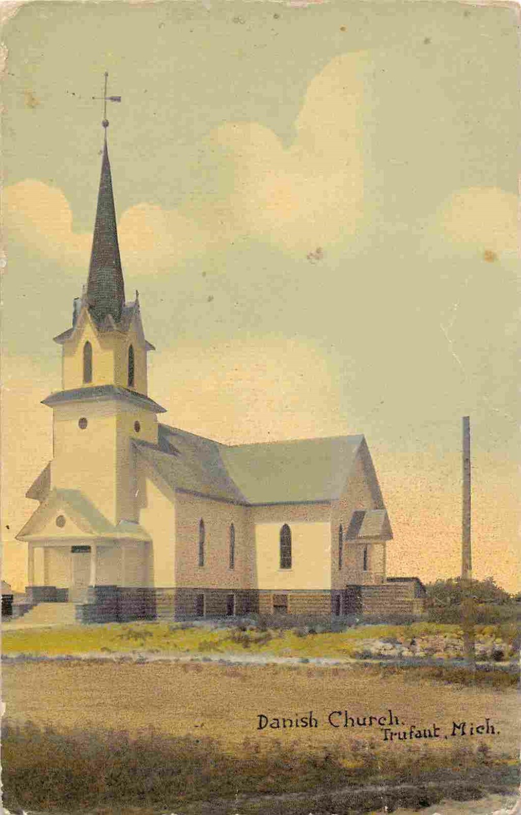 Danish Church Trufant Michigan 1911 postcard | eBay