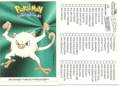 CARTE - MANKEY : MENKI : FEROSINGE - POKEMON / CARD | eBay