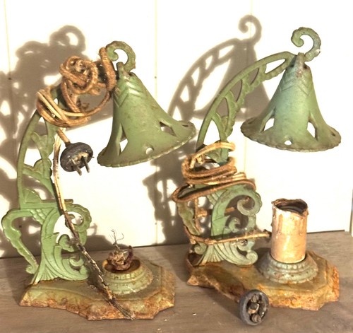 Rare Antique Art Nouveau Cast Iron Goose Neck Table Desk Lamp Parts ...