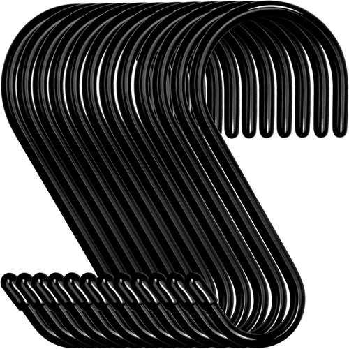 12 Pack 4-1/2 Inch S Hooks, Large Vinyl Coated Closet Hooks Non Slip ...