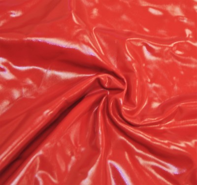 RED DEVIL Lycra heavy 2 way stretch VINYL fetish PVC fabric fabric Half ...