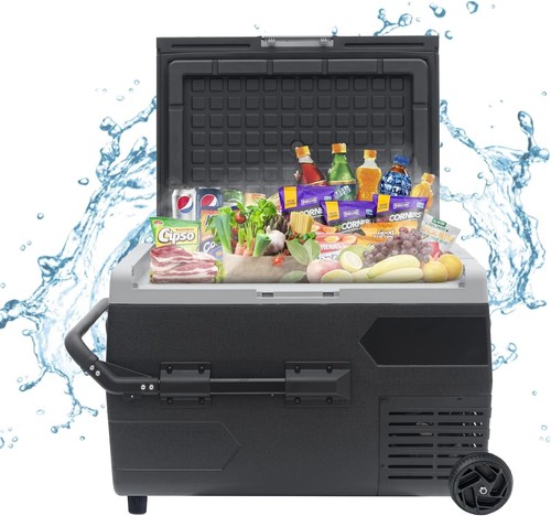 53QT/50L Truck Car RV Fridge/Freezer DC 12V/24V Compressor Camping ...
