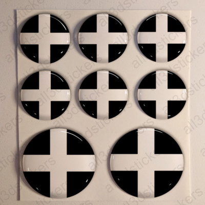 Stickers Cornwall Domed Resin 3D Flags Cornwall Vinyl Sticker Decals ...