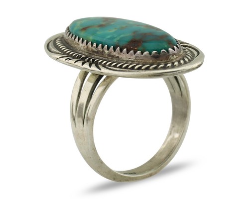 Navajo Ring 925 Silver Natural Turquoise Native Artist Signed M Begay C ...