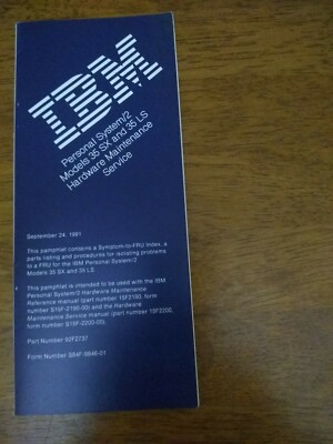 IBM PS/2 Model 35 SX and 35 LS Hardware Maintenance Service Used | eBay