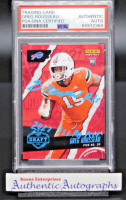 Greg Rousseau Signed 2021 Panini Instant #18 RC #1/25 - Rookie Card #1/ ...