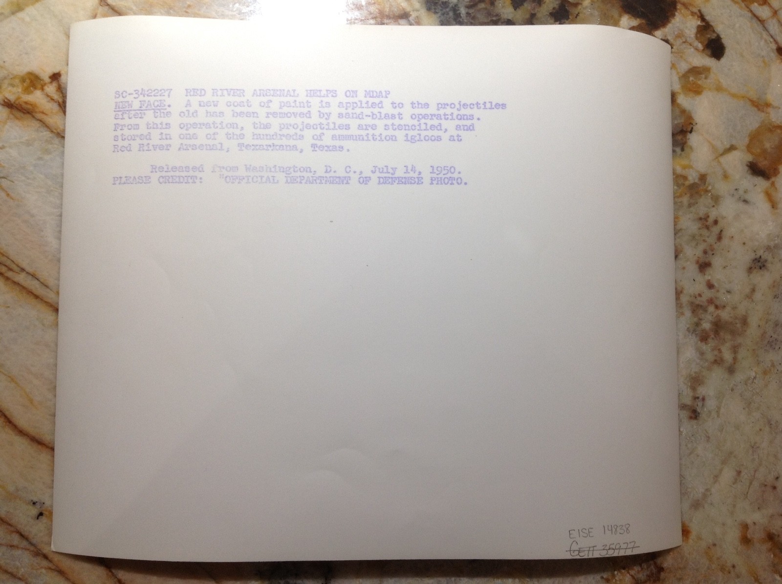 1950 Army Red River Arsenal New Face photo Texarkana Texas projectiles ...