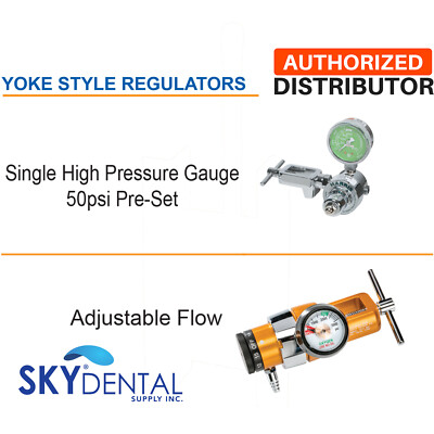 YOKE STYLE REGULATORS "Single High Pressure Gauge 50psi Pre-Set ...
