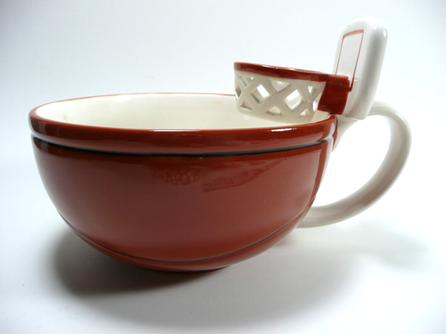 Basketball Soup Cereal Ceramic Bowl Mug Cup Sport Orange with Net by ...