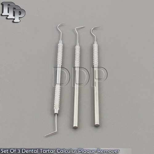 3 Dental Tartar Calculus Plaque Remover Scraper Tooth Probe Pick Scaler ...