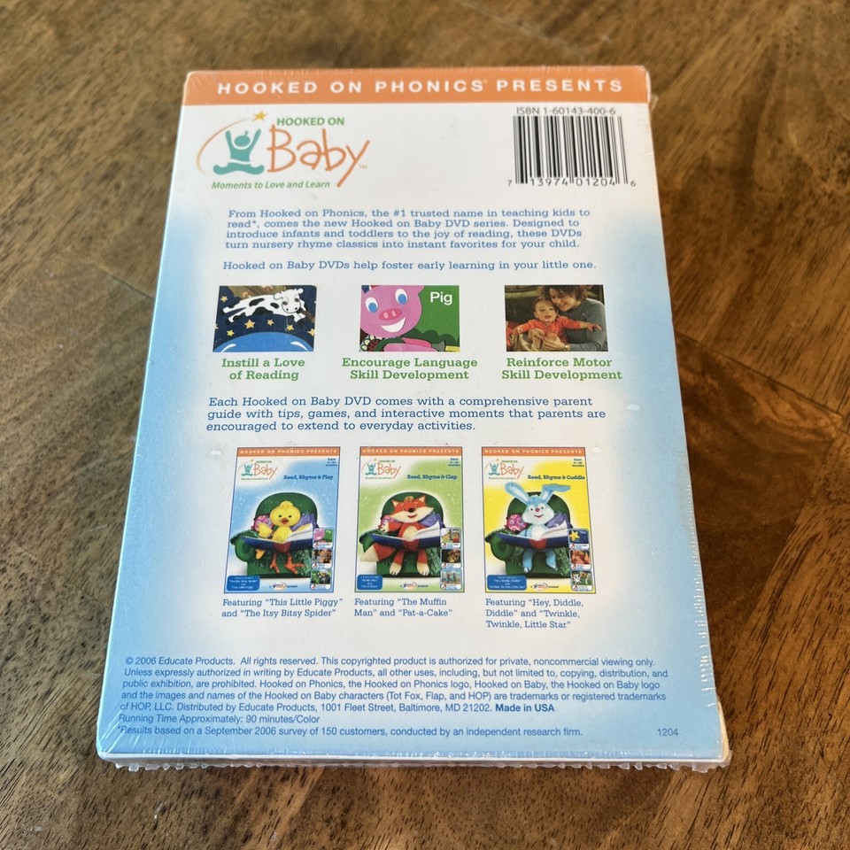 Hooked on Baby Read and Rhyme Set 3 DVD Set Phonics Nursery Rhymes ...
