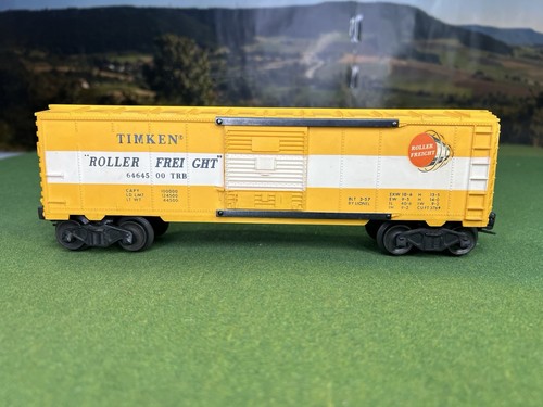 LIONEL POSTWAR 6464-500 TIMKEN BOX CAR TYPE 2 YELLOW PAINTED BODY ...