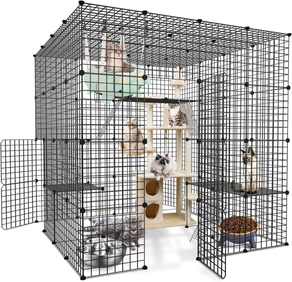 DIY Ferret & Cat Playpen – Large Detachable Metal Wire Cage with ...