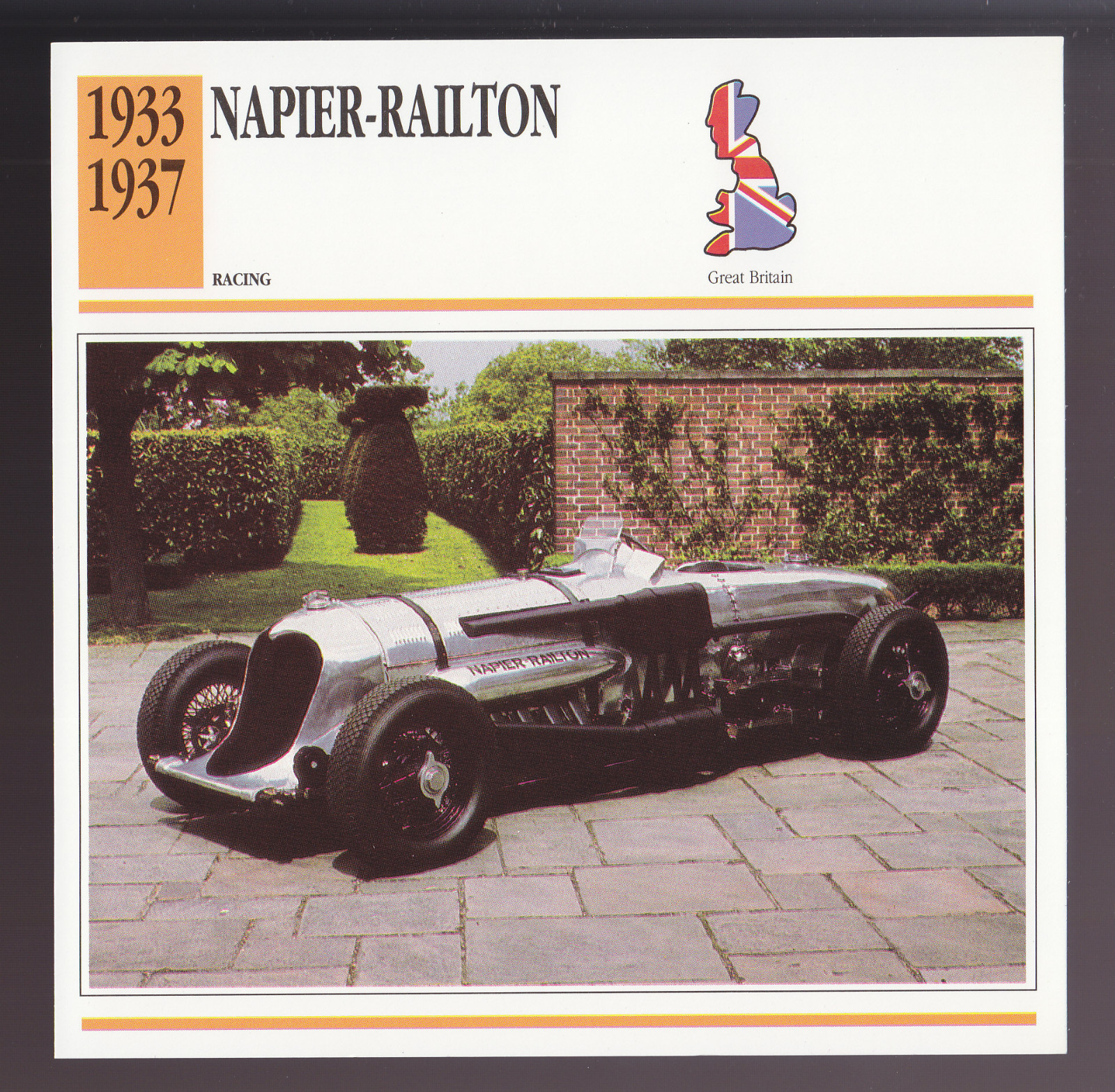 1933-1937 Napier-Railton Land Speed Record LSR Race Car Photo Spec ...