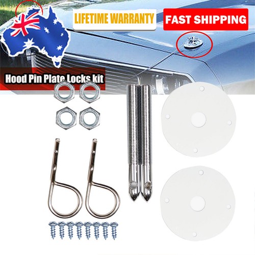 1016 Stainless Steel Mount Hood Pin Pins Plate Bonnet Lock Kit Racing ...