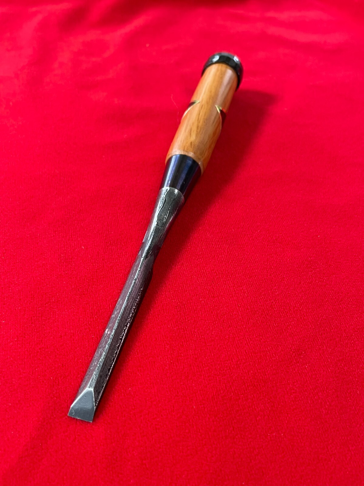 Japanese chisel dovetail Shinogi nomi 鎬鑿 9mm (Mokume) Blue Steel#2 羽生康 ...