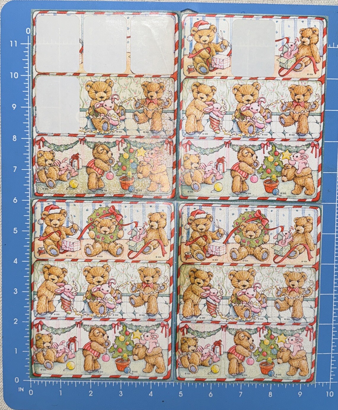 Vntg Gibson Greetings 1993 Christmas Time Bears GGI 4 Sheets 31 ...