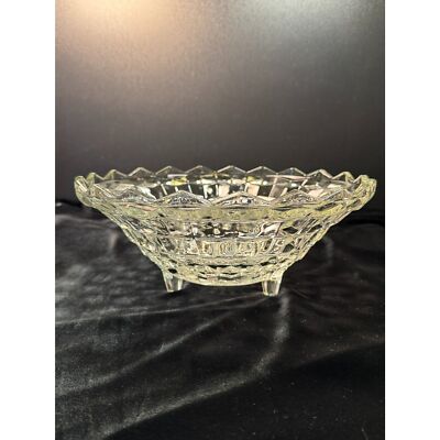 Indiana Glass Co. Whitehall Cube Pattern Three Footed Bowl Vintage | eBay