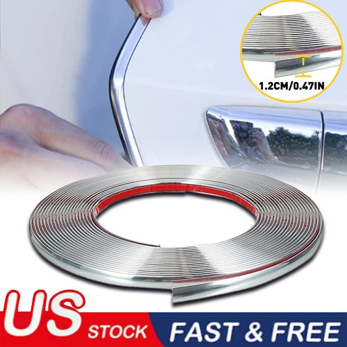 1X 1/2" Chrome Molding Trim Strip For Car Body Rear Door Side Roof ...