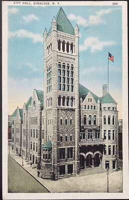 SYRACUSE, NY. C.1943 PC.(A13)~VIEW OF SYRACUSE CITY HALL BUILDING | eBay
