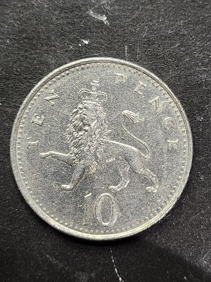 Rare 1992 British 10 Pence Coin DG Reg FD- Queen Elizabeth II ...